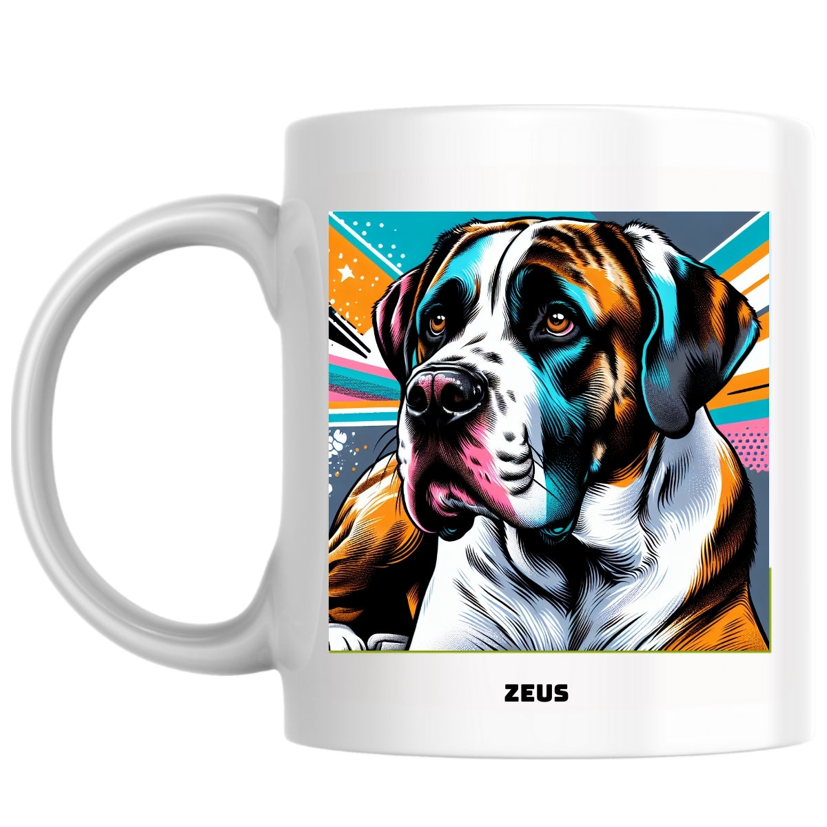 Zeus the Magnificent: Pop Art Coffee Mug – Praise My Pet!